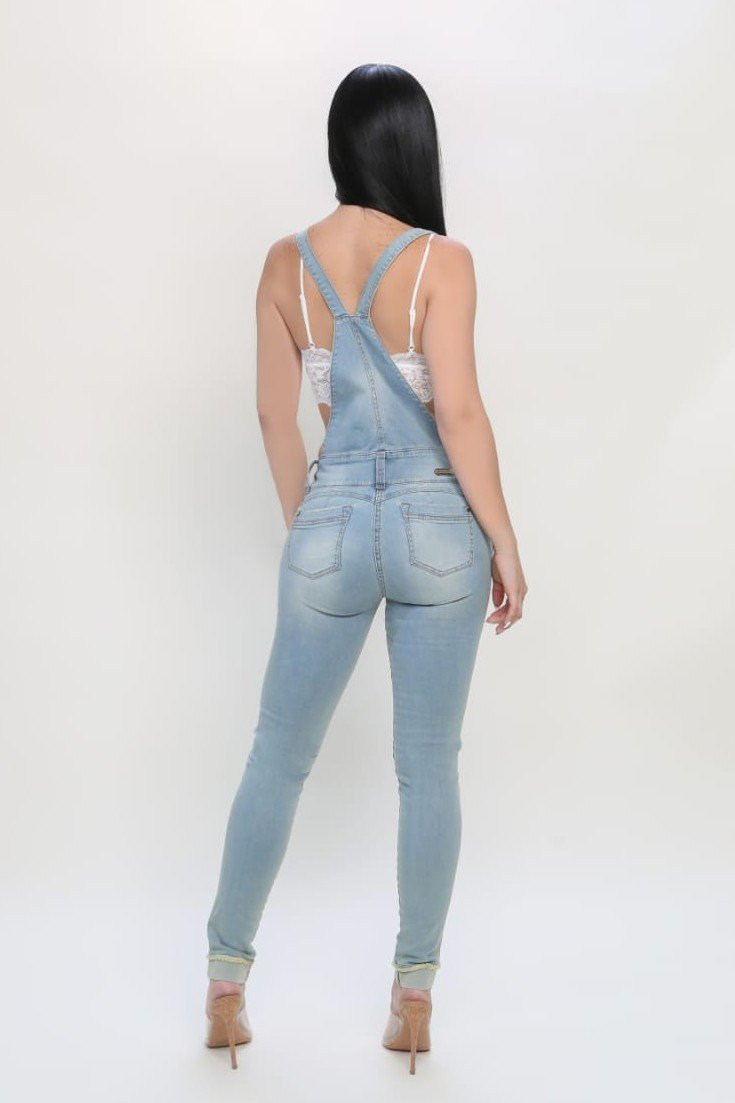 OVEROL AZUL CLARO CON ROTOS EN FRENTE – Satisfashion Boutique